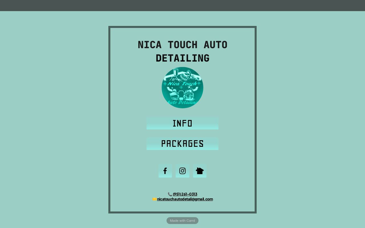 Nica Touch Auto Detailing Website